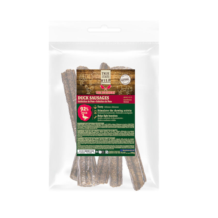 True Origins Salsichas de Pato Snack para cães | Tiendanimal