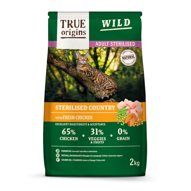True Origins Wild Adult Sterilised Frango Ração para gato | Tiendanimal