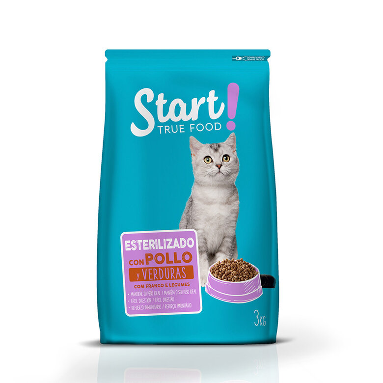 Start Esterilizado Frango e Legumes ração para gatos | Tiendanimal