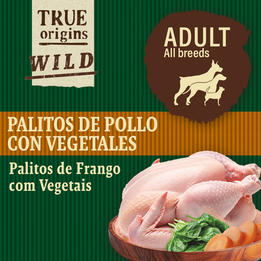 1 kg True Origins Sticks Pollo con Vegetales Snacks para perros ...